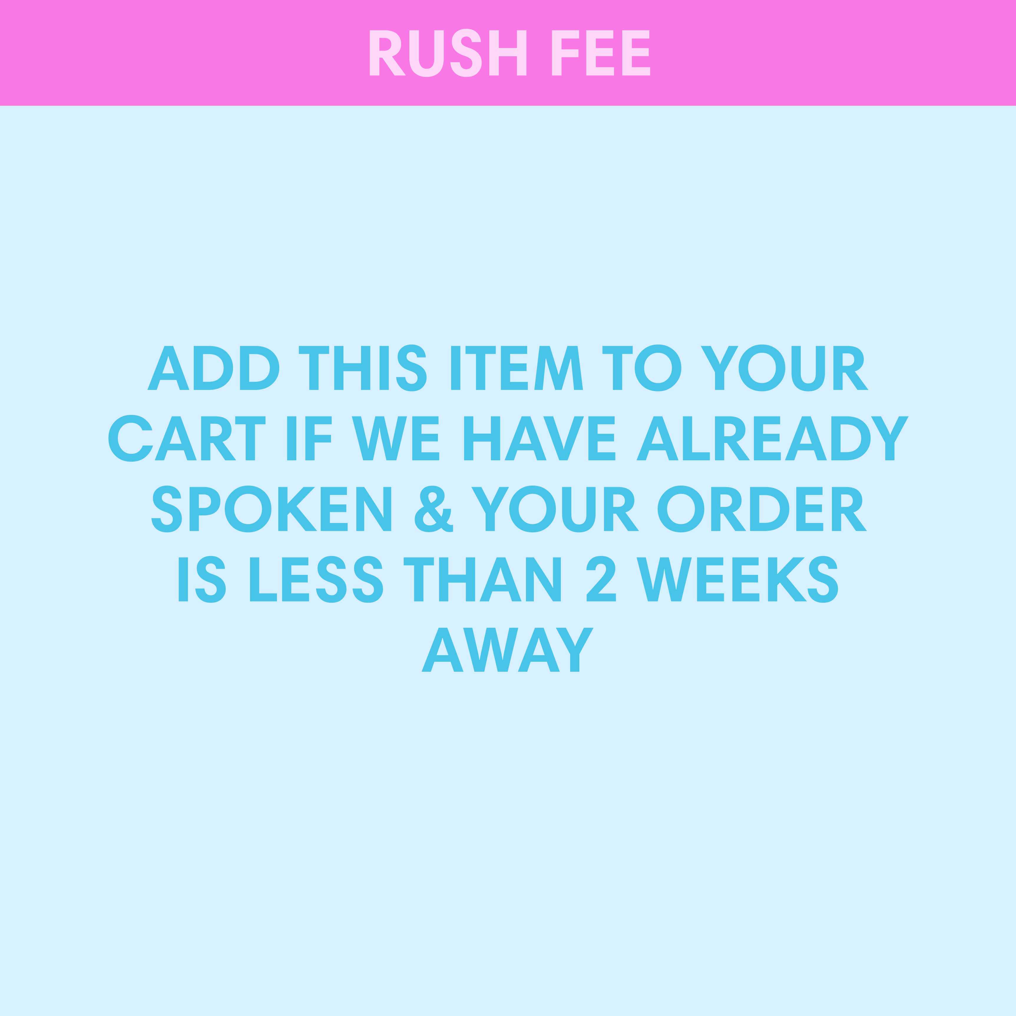 Rush Fee $60 – Lace Designs Studio