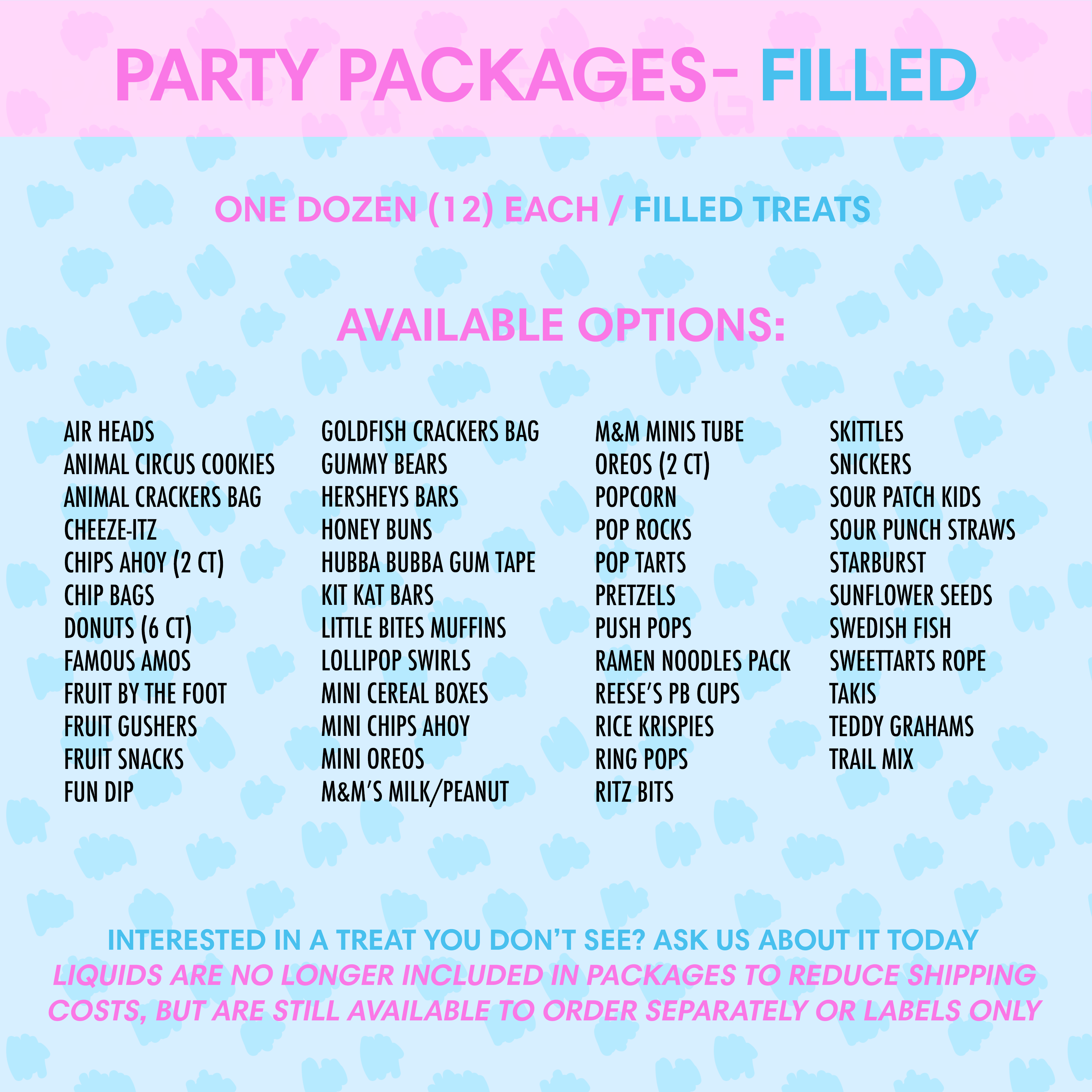 Party Package - Filled Treats - You Pick – Lace Designs Studio