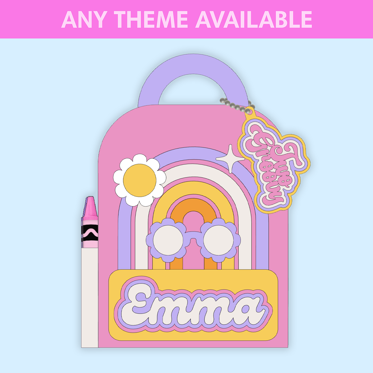 Custom Coloring Book Bag Favor Box – Lace Designs Studio