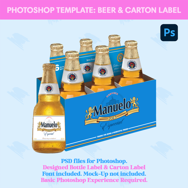Template - Modelo Bottle & Box Label, 12oz - Photoshop Only – Lace ...
